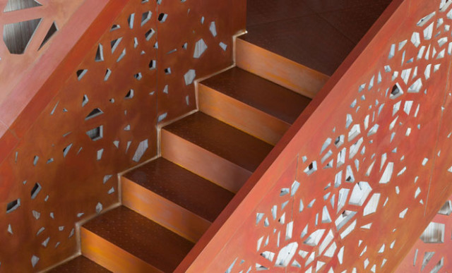 Folded copper staircase - MaterialDistrict