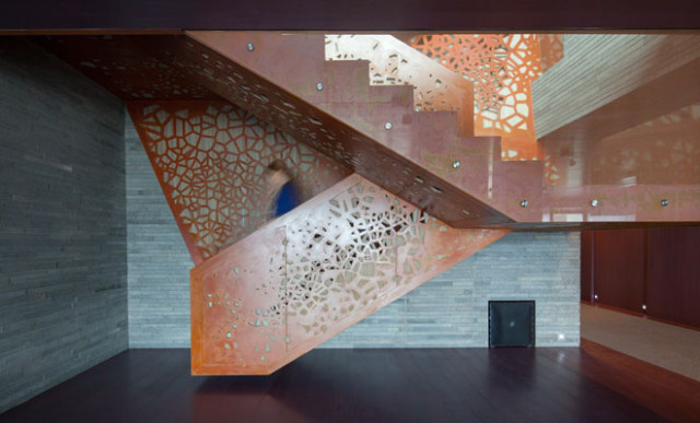 Folded copper staircase - MaterialDistrict