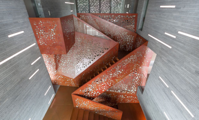 Folded copper staircase - MaterialDistrict
