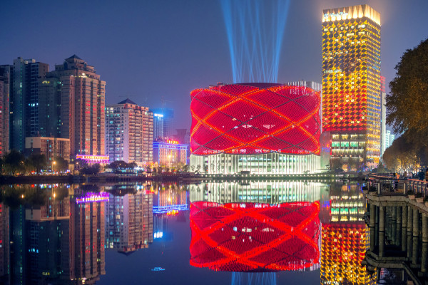 A Glowing 'Red Lantern' Facade - MaterialDistrict