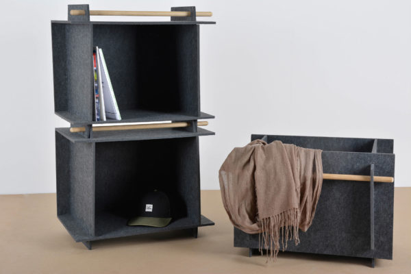 Flexible furniture made from felt composite Lanisor and wood - MaterialDistrict