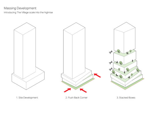 High-rise with metal façade was designed by the community ...