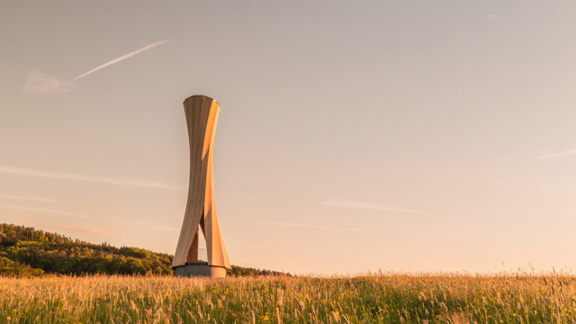 A tower made of self-shaping wood - MaterialDistrict