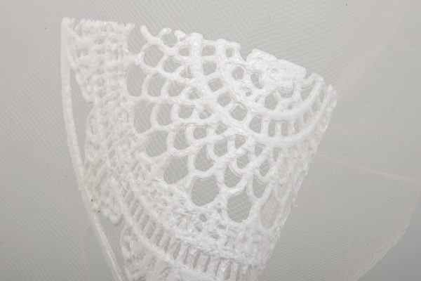 Lace 3D print on tulle - MaterialDistrict