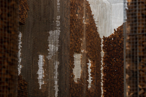 A ruin-inspired pavilion made of wire mesh and cork - MaterialDistrict