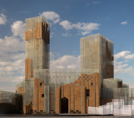 A ruin-inspired pavilion made of wire mesh and cork - MaterialDistrict
