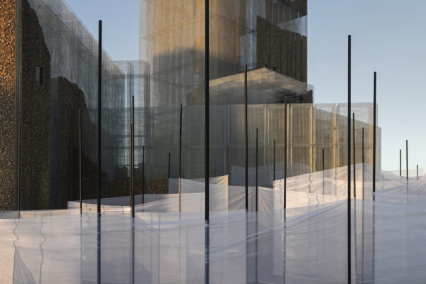 A ruin-inspired pavilion made of wire mesh and cork - MaterialDistrict