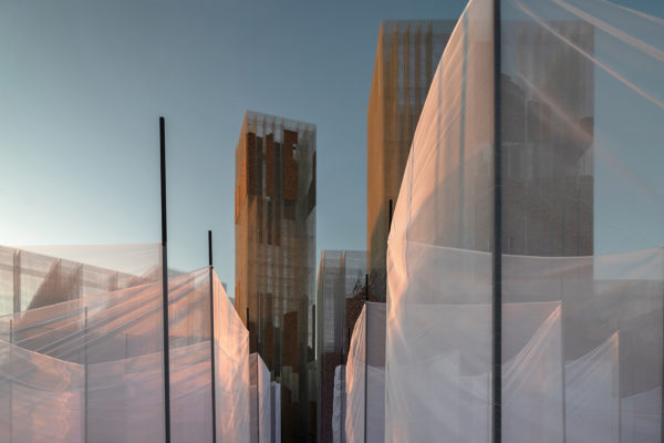 A ruin-inspired pavilion made of wire mesh and cork - MaterialDistrict