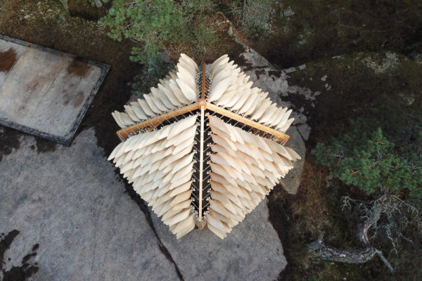 A kinetic structure made of wood - MaterialDistrict