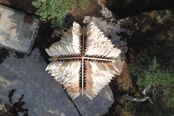 A kinetic structure made of wood - MaterialDistrict