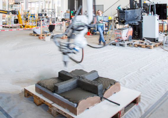 Combining concrete 3D printing and 3D printed formwork - MaterialDistrict