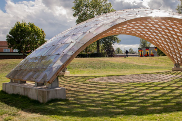 A timber and polycarbonate deployable grid shell - MaterialDistrict