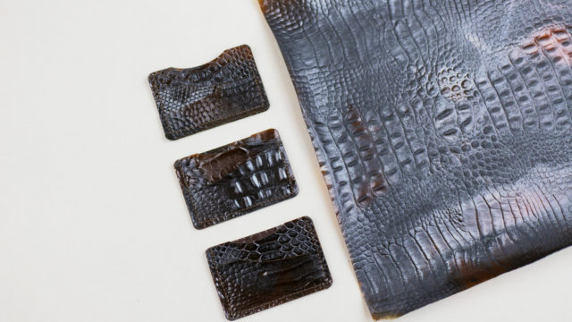 A leather-like material made of crab shells and coffee grounds ...