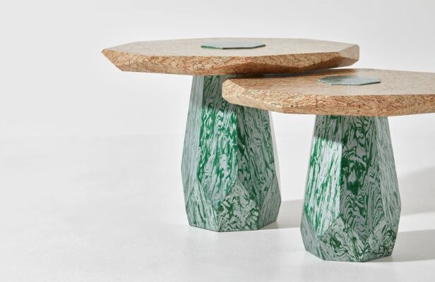 Stacked tables made of engineered waste wood - MaterialDistrict