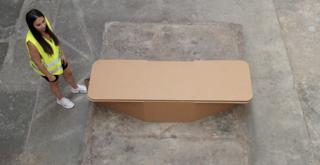An emergency bed made of cardboard - MaterialDistrict