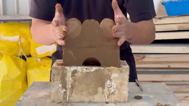 Geometric earth blocks made with 3D printed moulds - MaterialDistrict