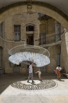 A 3D printed kinetic installation made of recycled plastic ...
