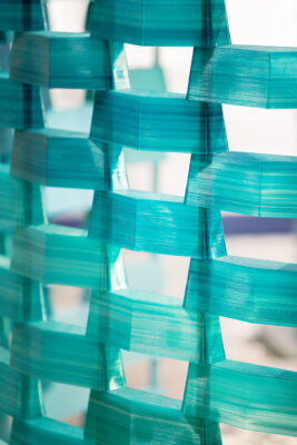 A pavilion made of 3D printed bricks made of recycled PET bottles ...